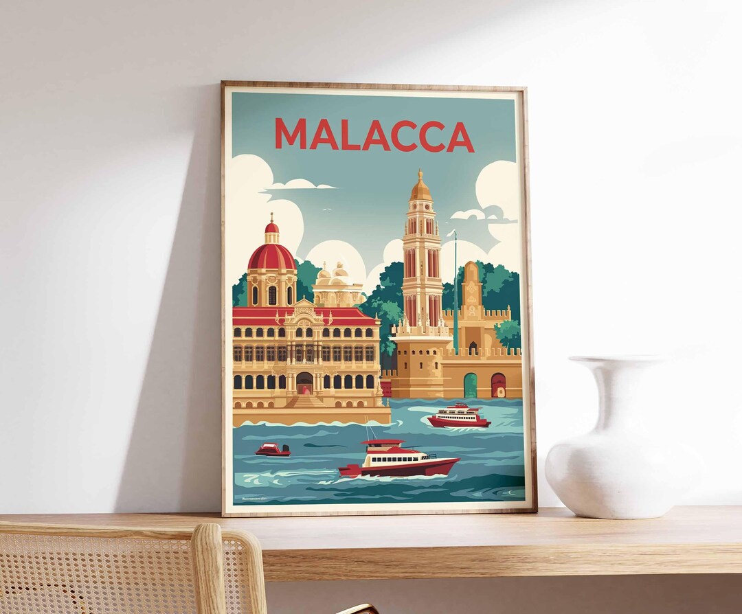 Malacca Print, Southeast Asia Poster, Malaysia Travel Poster, Travel ...