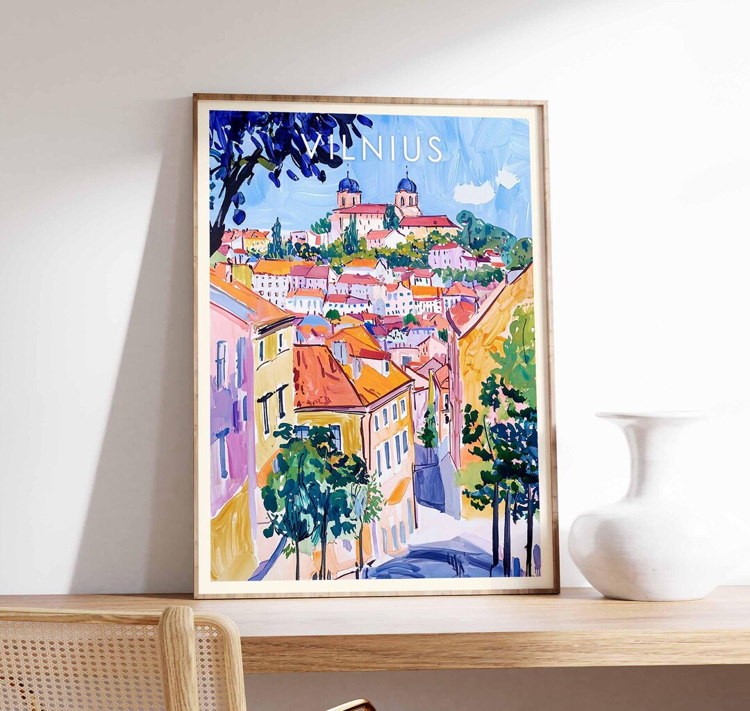 Vilnius Lithuania Poster: Baltic City Skyline Art Print - Etsy