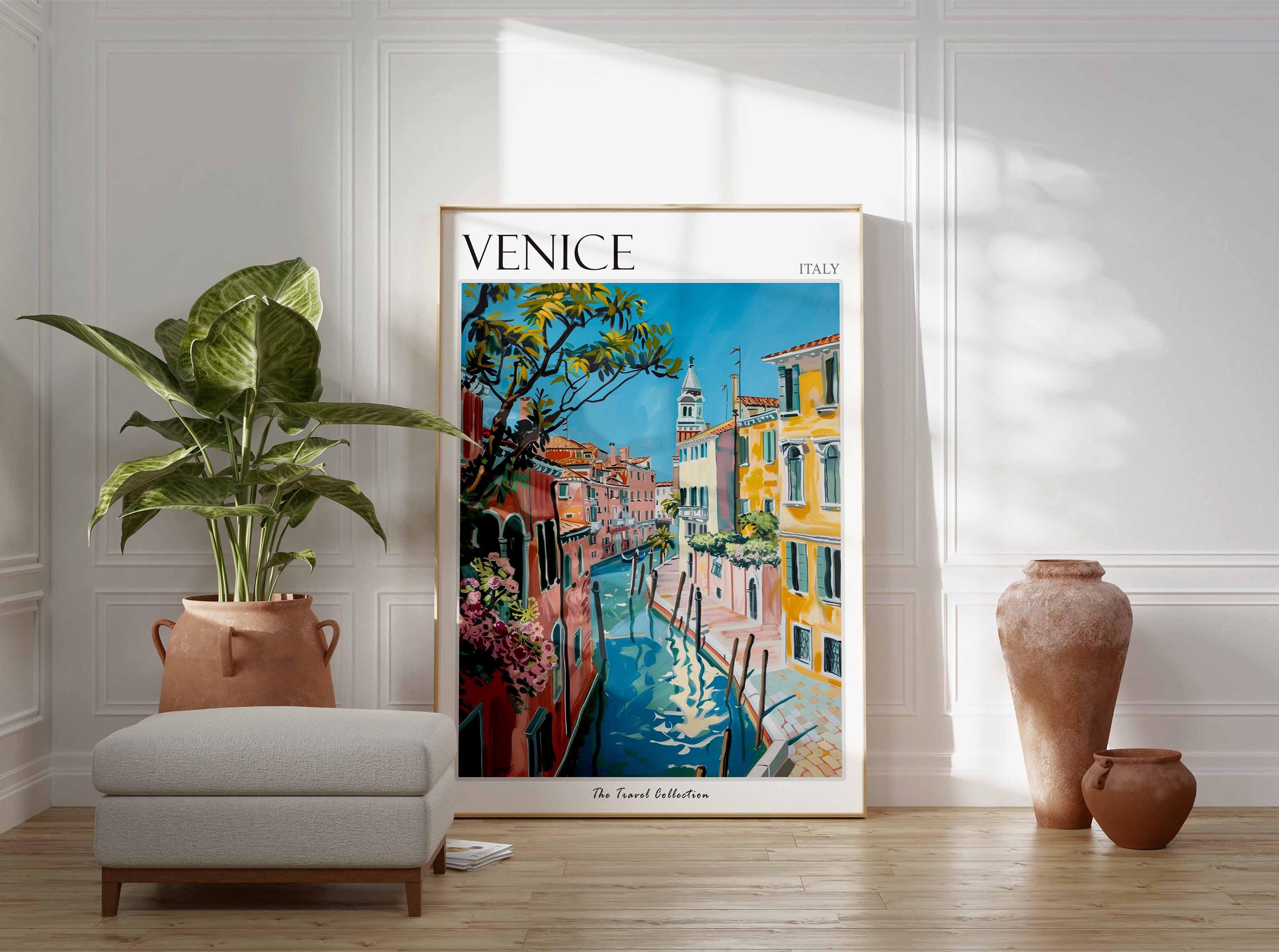 Venice Travel Poster: Italian Canal Art Print - Etsy
