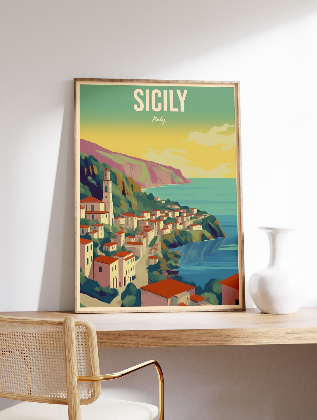 Sicily Travel Print, Sicily Travel Poster, Italy Travel Wall Art ...