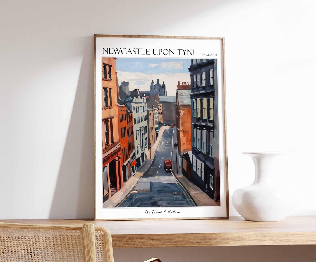 Newcastle Upon Tyne Poster, England Travel Print, British Decor, United ...