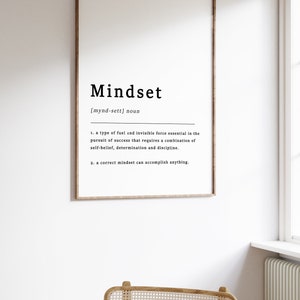 Mindset Definition Print: Motivational Typography Poster - Etsy