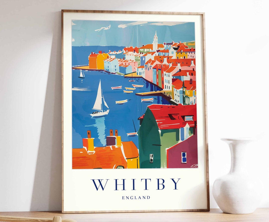 Whitby Poster, Whitby Travel Print, England Wall Art, British Travel ...