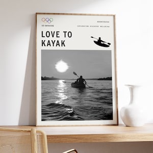 Love to Kayak Poster, Kayaking Print, Kayaking Wall Art , Gift for ...