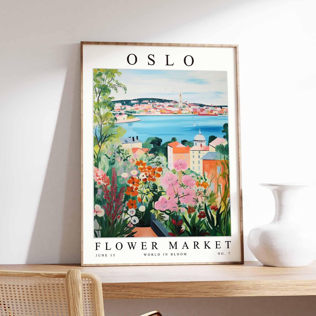 Oslo Flower Market Poster: Vibrant Norwegian Floral Wall Art - Etsy