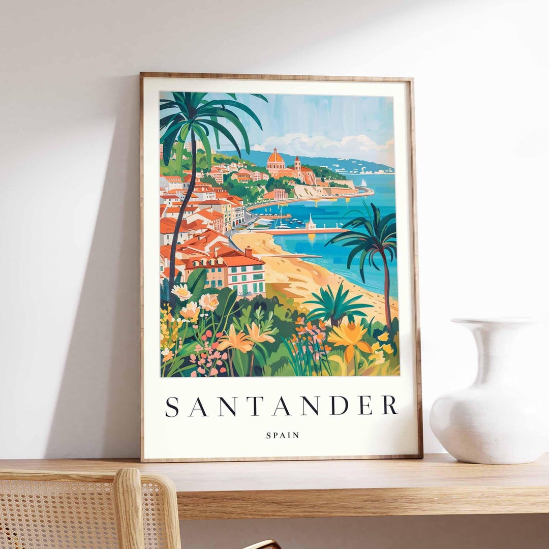 Santander Spain Poster: Coastal Travel Print, Cantabria Wall Art - Etsy
