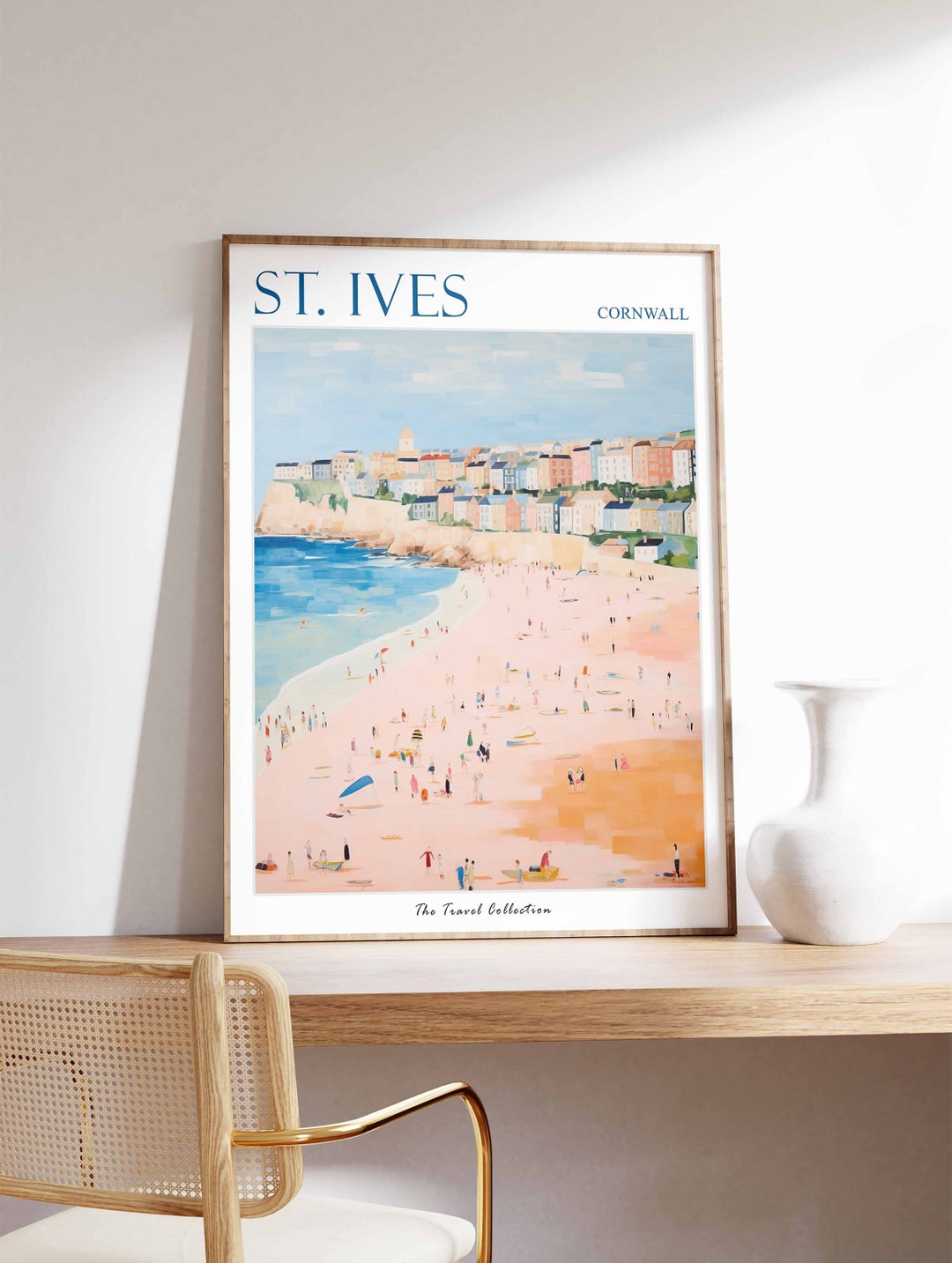 St Ives Poster, St Ives Travel Print, Cornwall Travel Poster, British ...