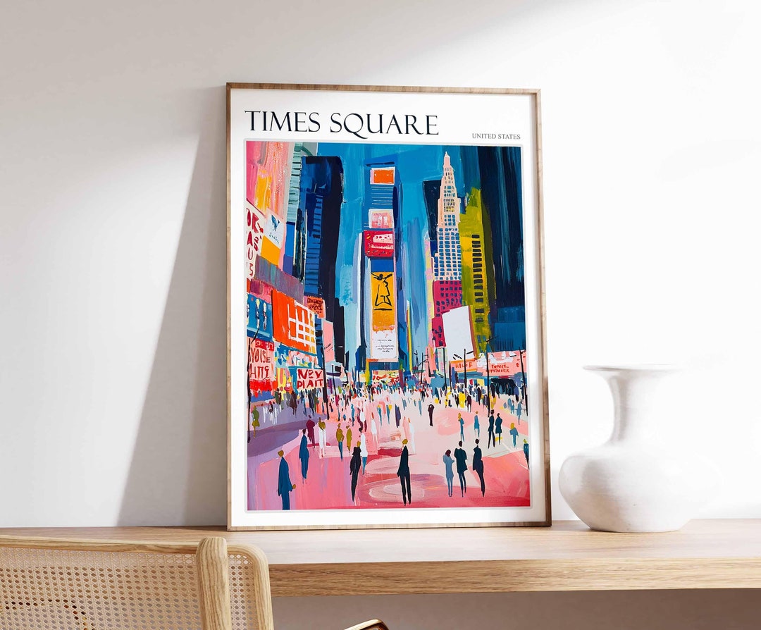 Times Square Poster, Times Square Travel Print, Tropical Decor, City ...