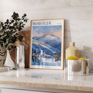 Whistler Poster, Whistler Travel Print, Ski Poster, Landscape Wall Art ...