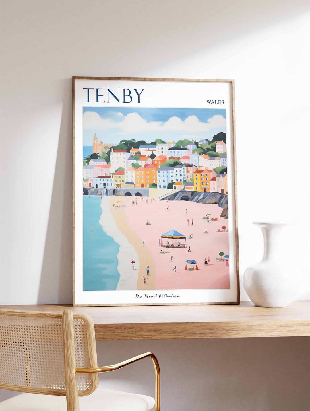 Tenby Wales Travel Poster: Colorful Seaside Art Print - Etsy