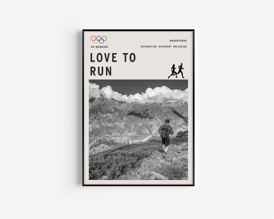 Love to Run Poster, Running Print, Running Wall Art , Gift for Runner ...