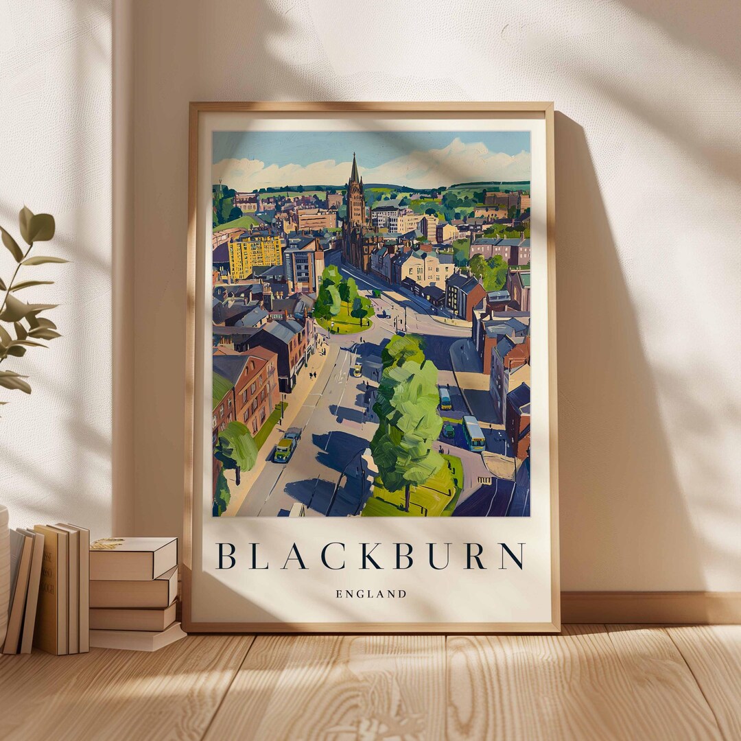 Blackburn England Poster: Lancashire UK Travel Wall Art - Etsy