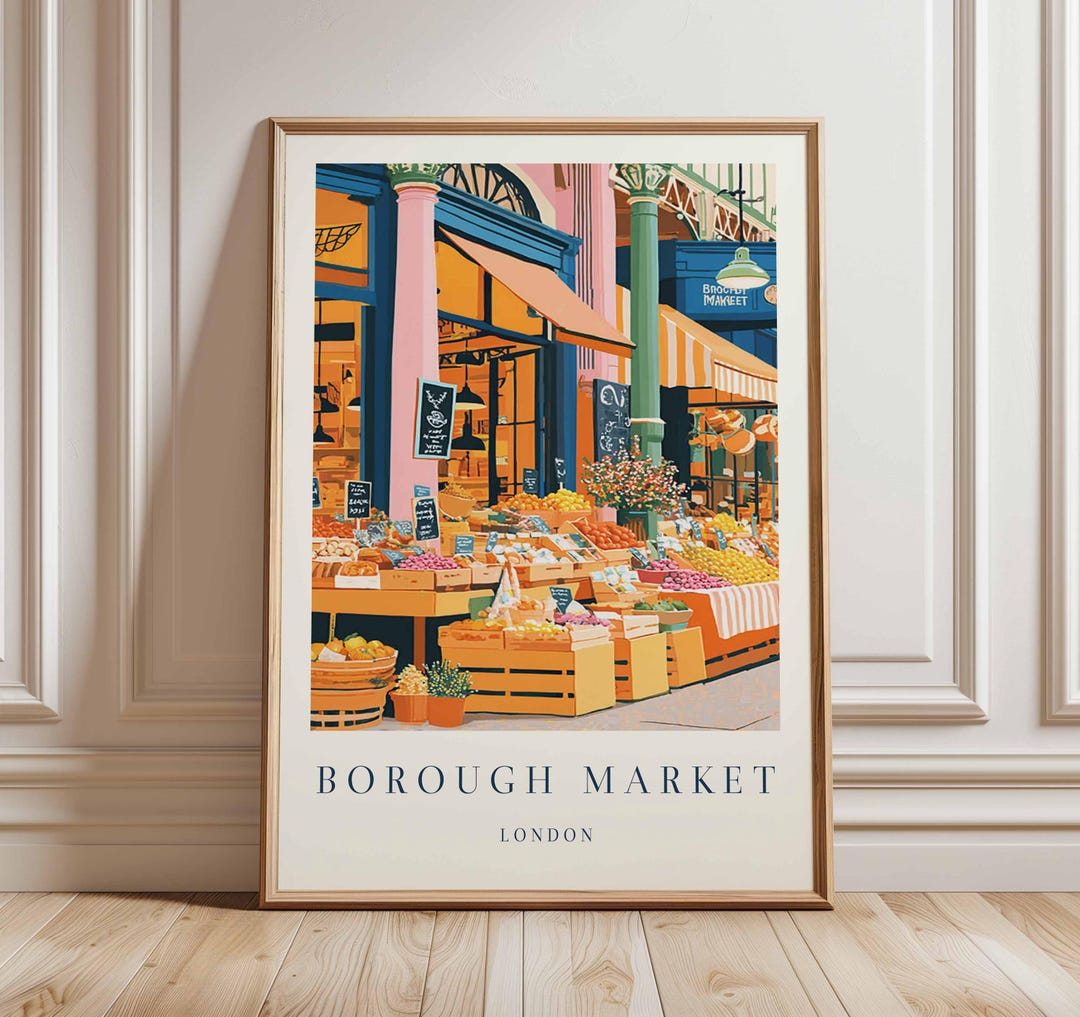 Borough Market Poster: London Food Market Travel Print - Etsy UK