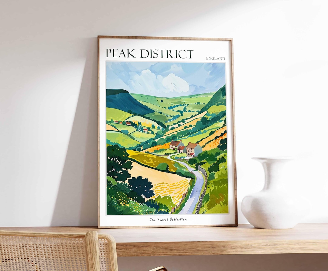 Peak District Poster, England Poster, Countryside Poster, Hiking Poster ...