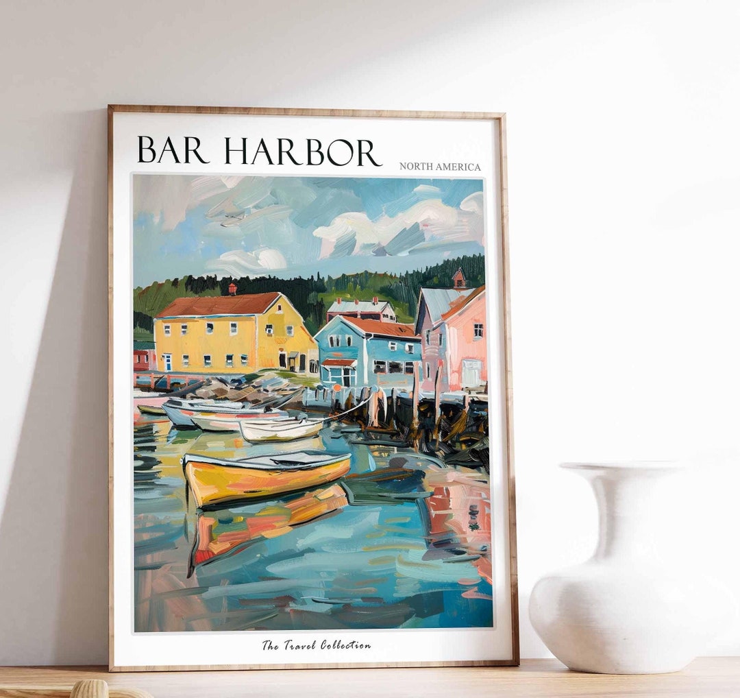 Bar Harbor Poster, North America Travel Print, North American Decor ...