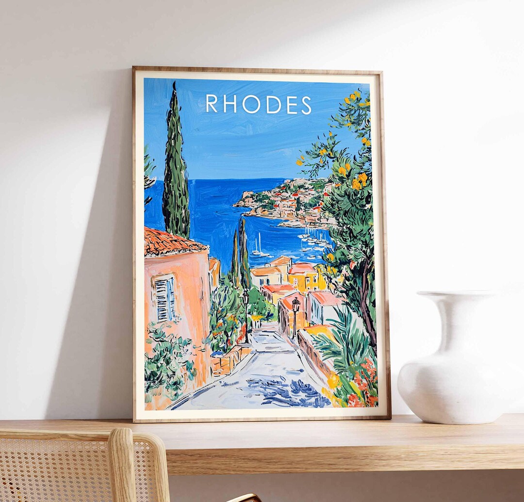 Rhodes Poster, Greece Poster, Rhodes Prints, Rhodes Wall Art, Rhodes ...