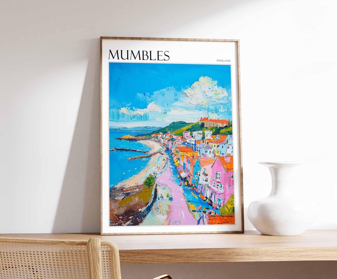 Mumbles Poster, Wales Travel Poster, Coastal Wall Art, UK Decor, Welsh ...
