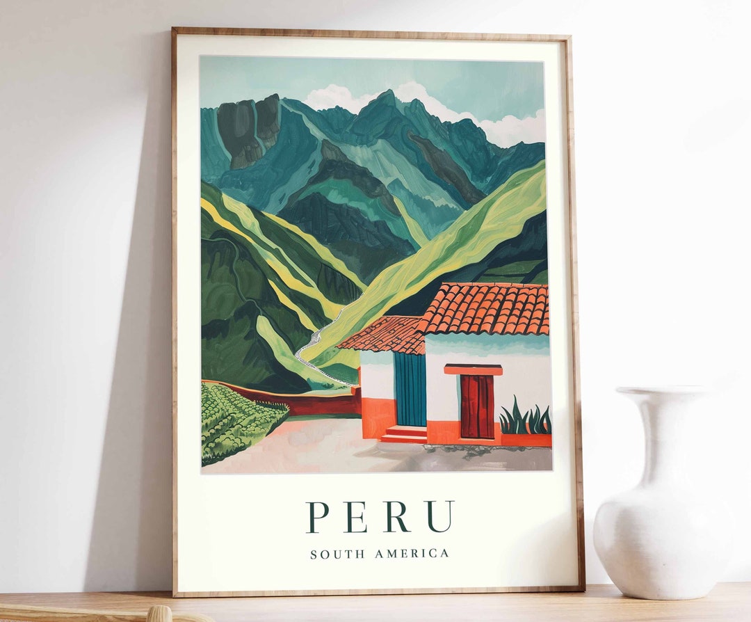 Peru Travel Poster: Machu Picchu, Andes Mountains Art Print - Etsy