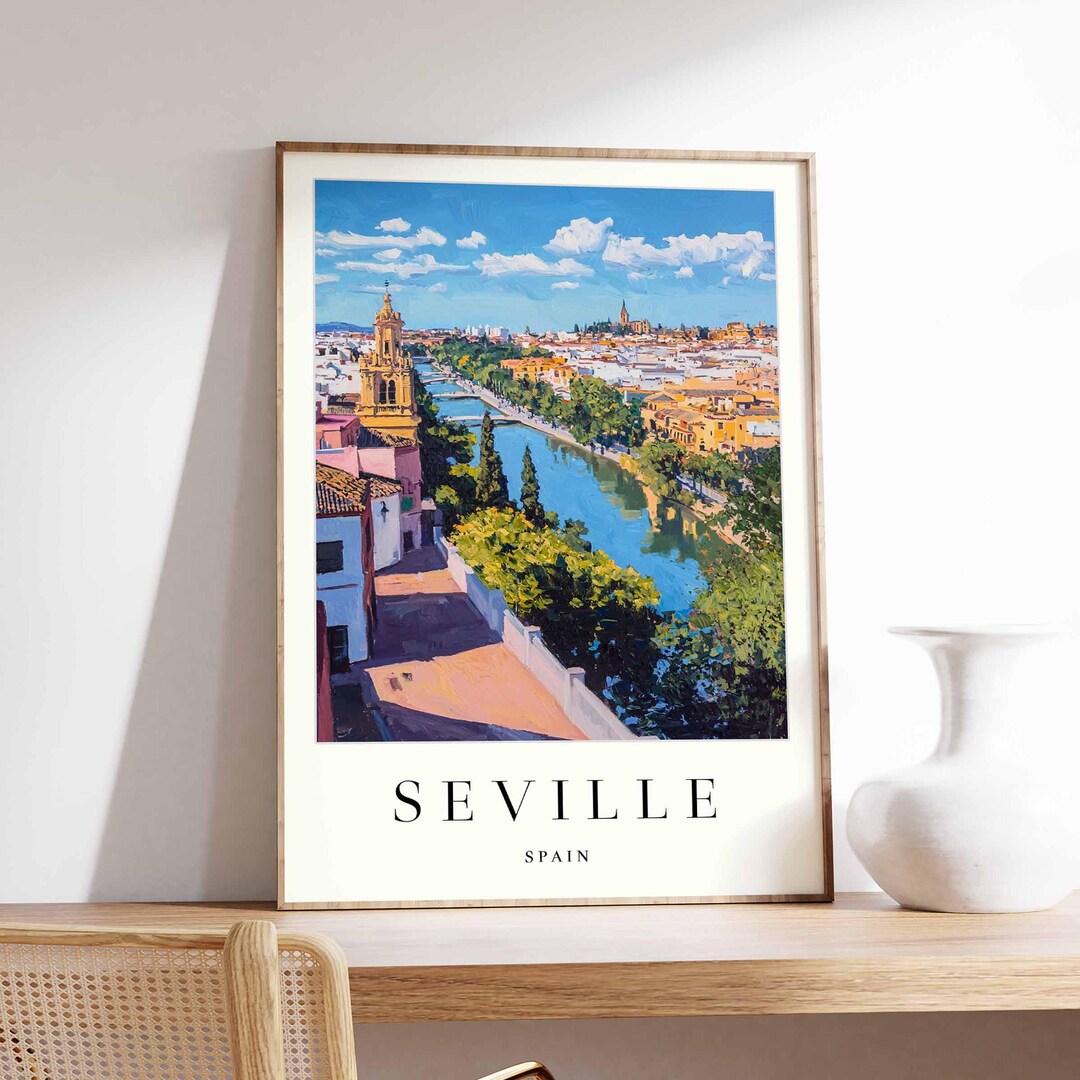 Seville Poster, Spain Travel Print, Seville Cathedral Print, Andalusian ...