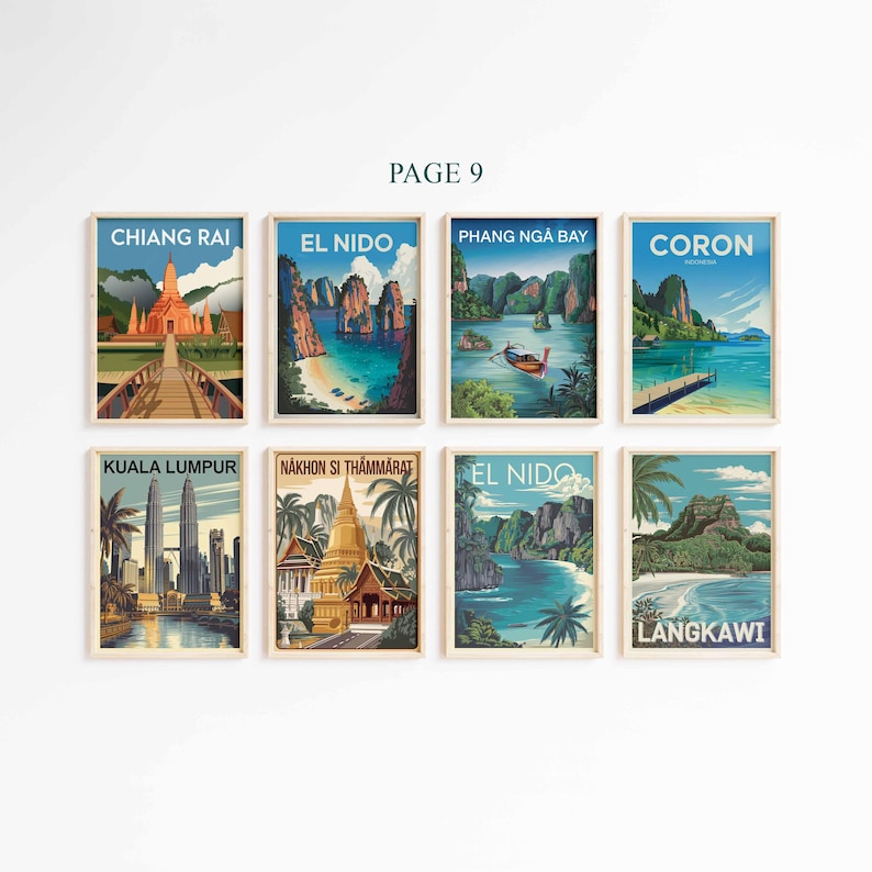 Southeast Asia Travel Poster Set: Retro Asian Art Prints - Etsy