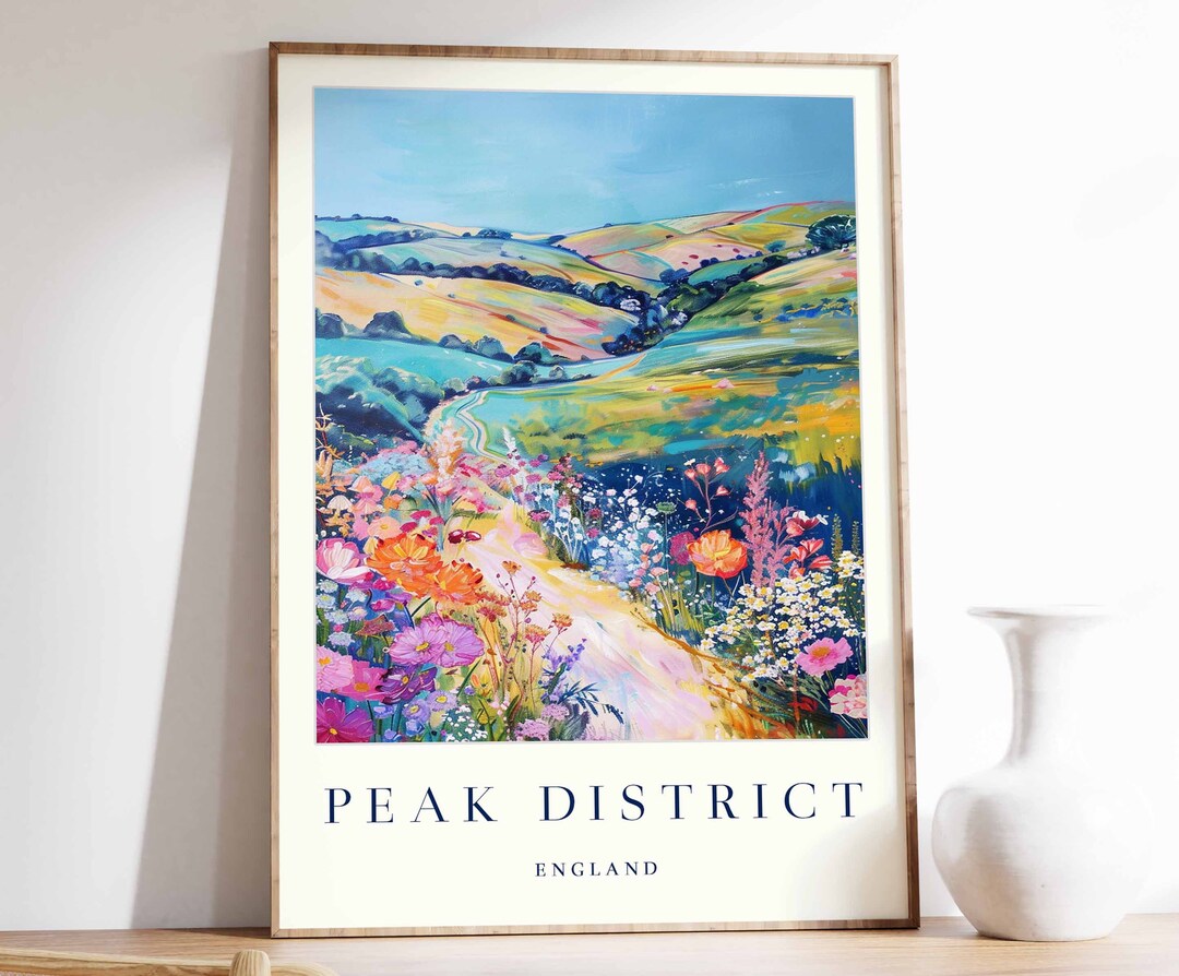 Peak District Poster, Peak District Travel Print, England Wall Art ...