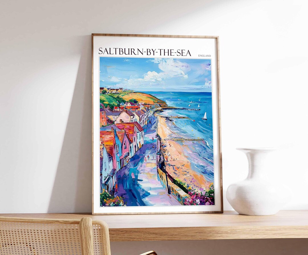 Saltburn-by-the-sea Poster, UK Travel Poster, Coastal Wall Art, British ...
