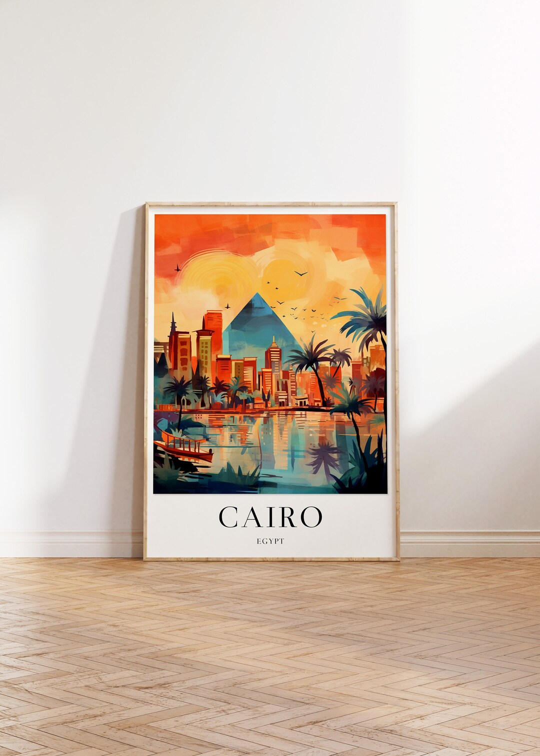 Cairo Travel Print, Egypt Travel Poster, Cairo Poster, Colourful Travel ...