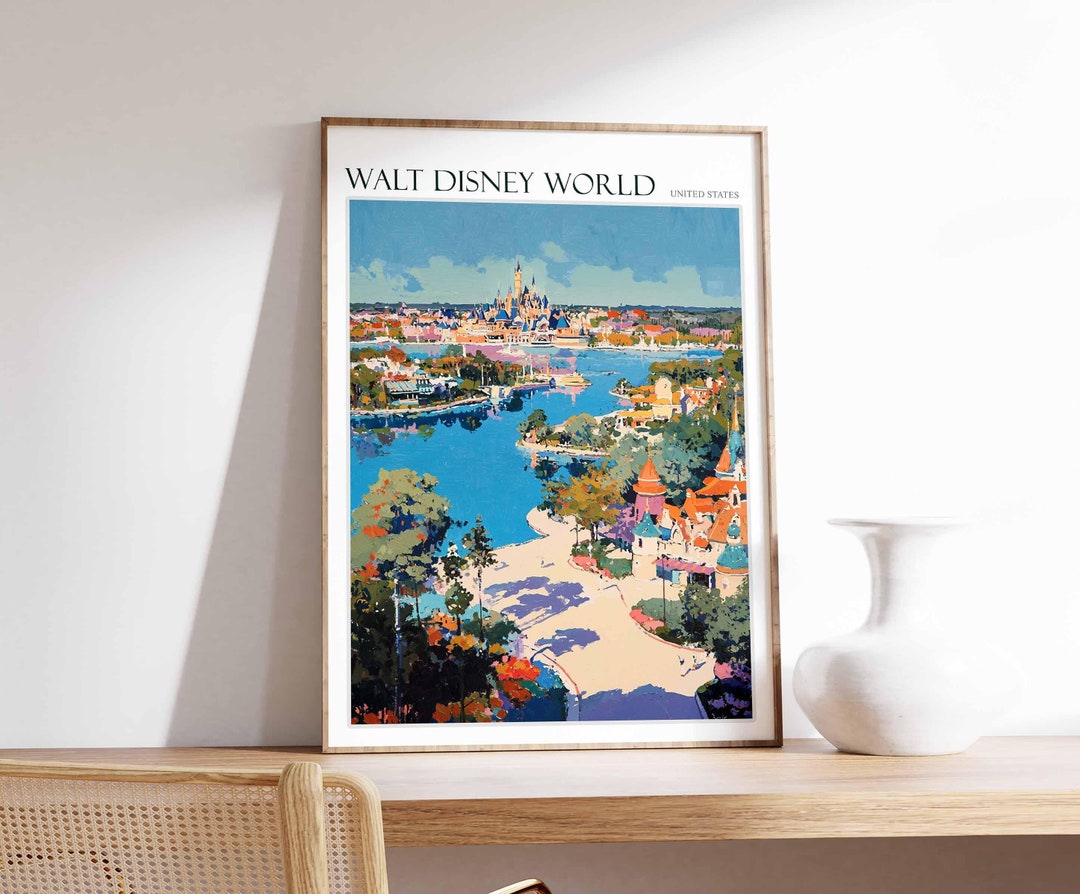 Walt Disney World Poster, Walt Disney World Travel Print, Tropical ...