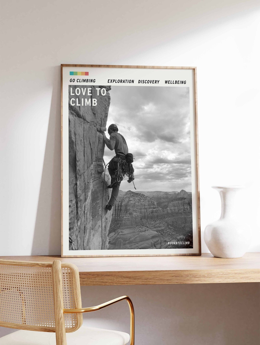 Climbing Poster, Climbing Print, Adventure Wall Art, Gift for Climber, Climbing Gift, Outdoor ...