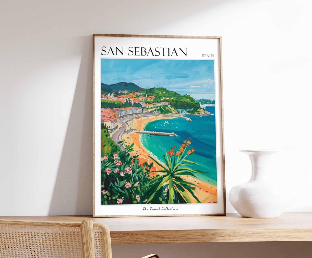 San Sebastian Poster, Spanish Travel Print, San Sebastian Travel, Art ...