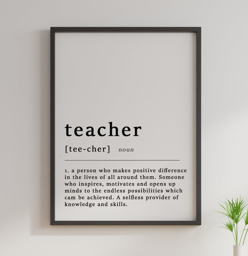 Definition of A Teacher Quote Poster Print Teaching Print - Etsy