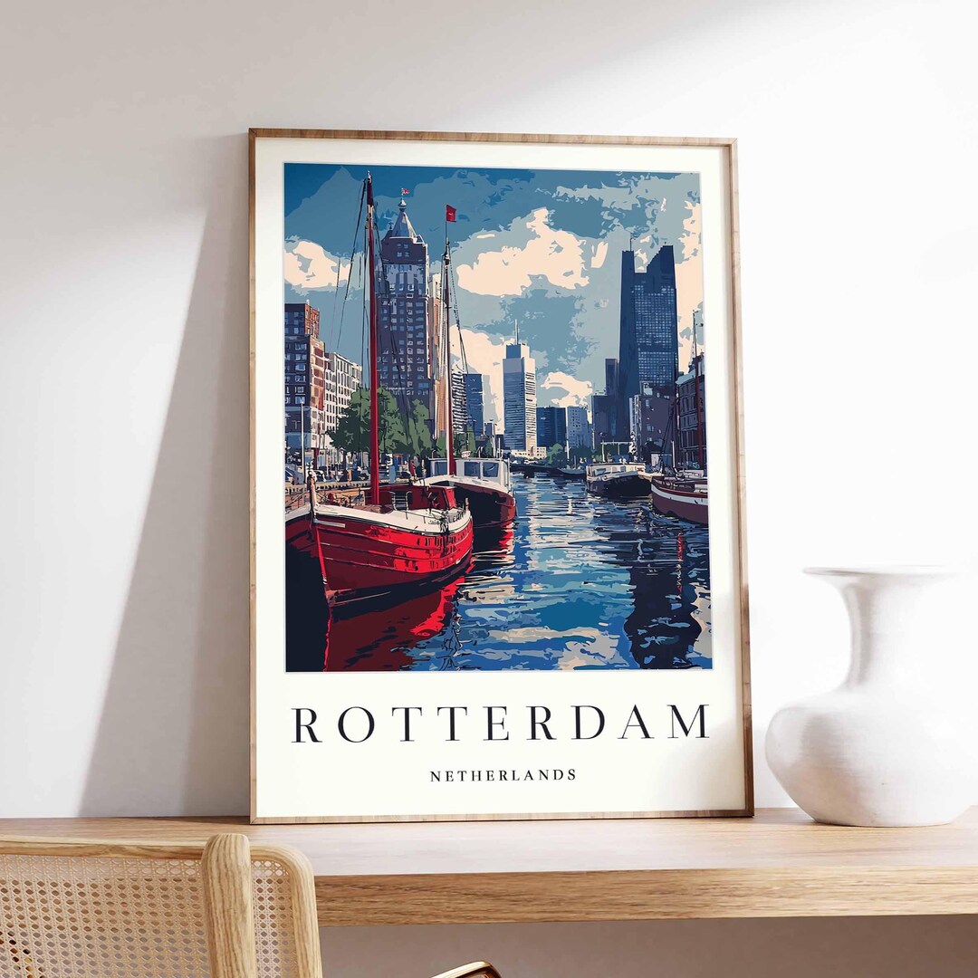 Rotterdam Netherlands Poster: Dutch City Travel Art - Etsy