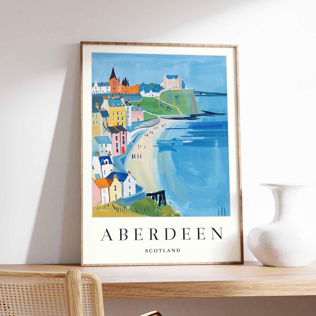 Aberdeen Poster, Scotland Travel Print, UK City Poster, Granite City ...