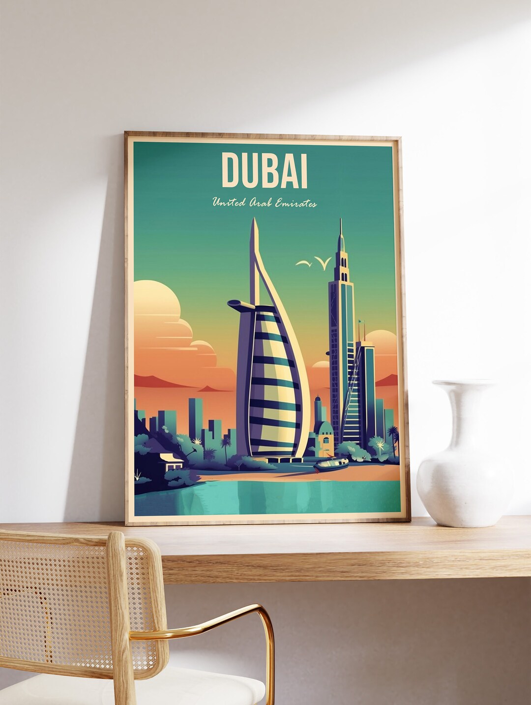 Dubai Travel Poster: Vintage UAE Wall Art - Etsy