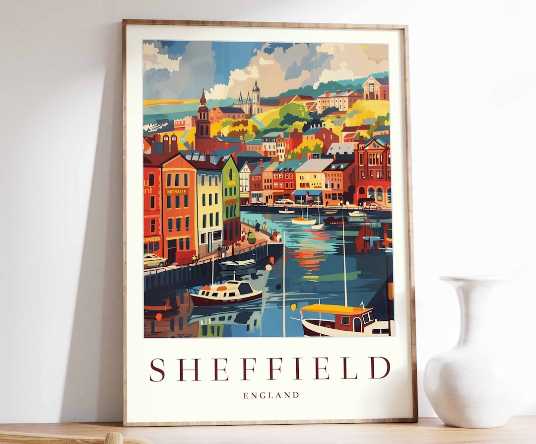 Sheffield Travel Poster: England City Art Print, Tropical Decor - Etsy UK