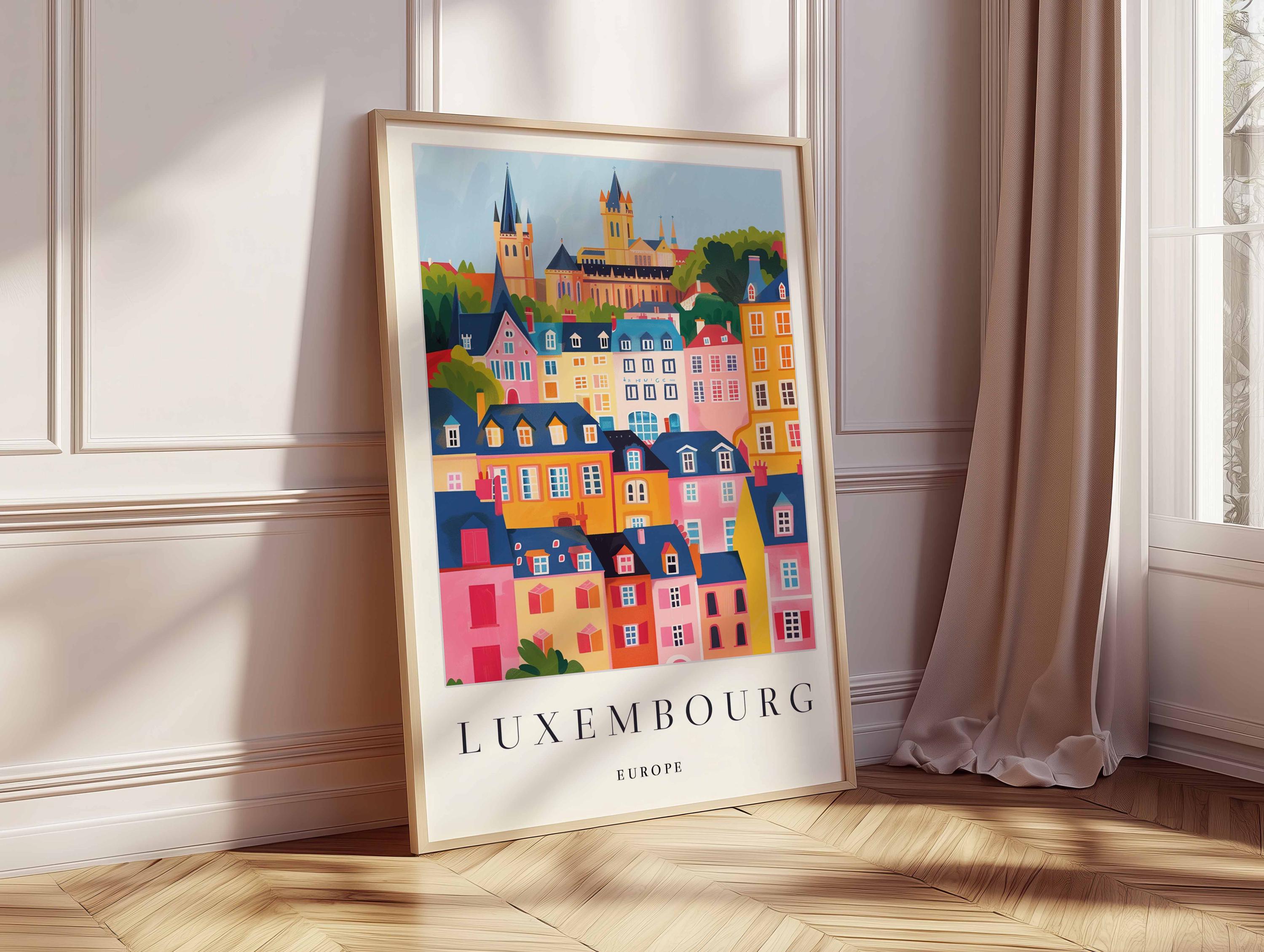 Luxembourg City Map Poster: Minimalist European Wall Art - Etsy