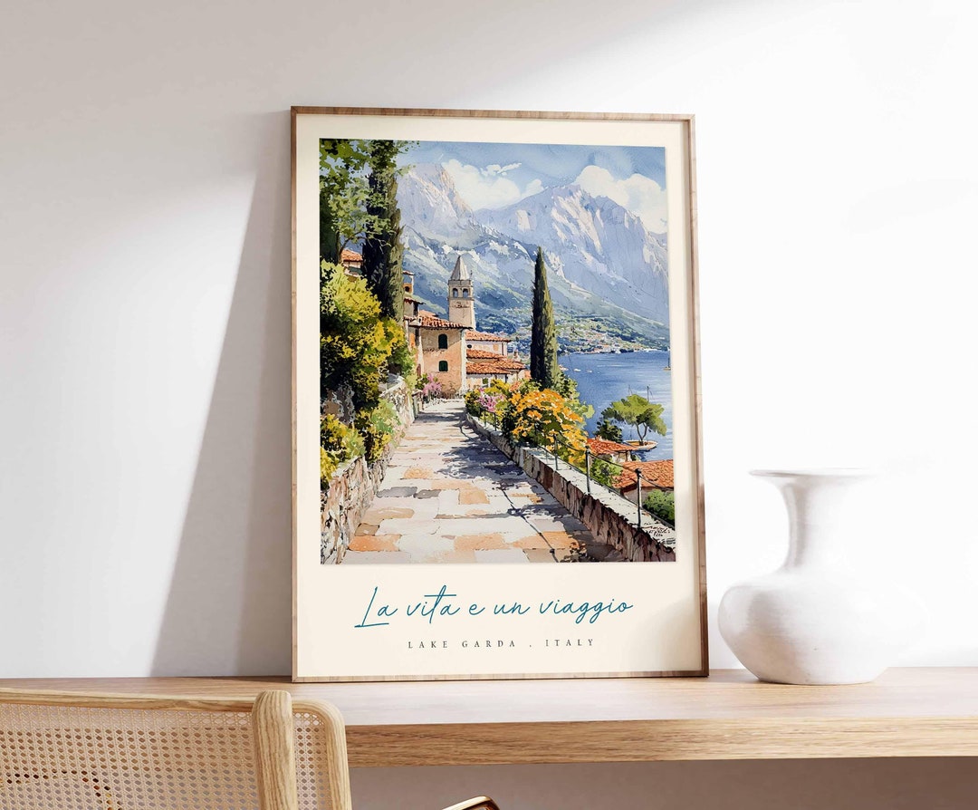 Lake Garda Poster, Italian Travel Print, Lake Garda Travel Art, Lake ...