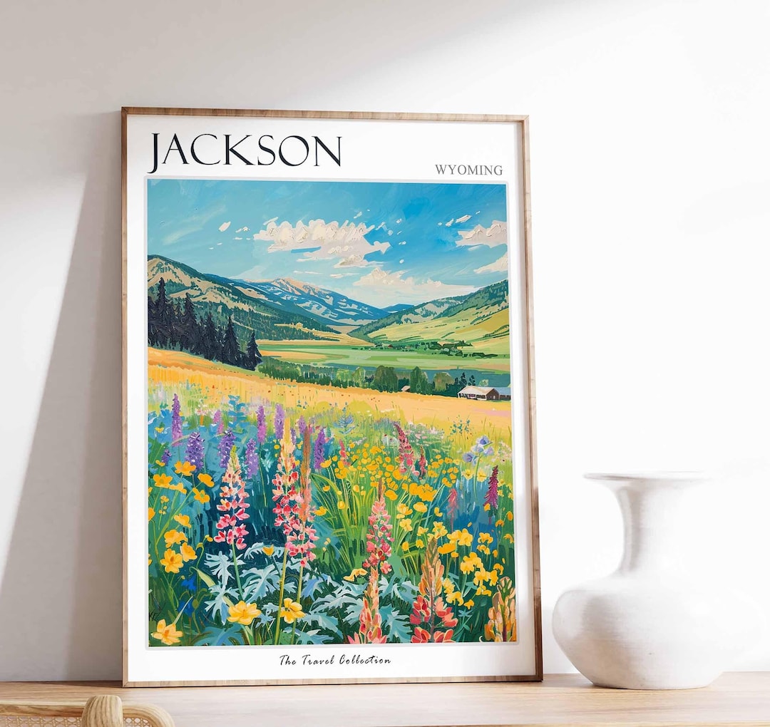 Jackson Poster, Wyoming Travel Print, North American Decor, North ...