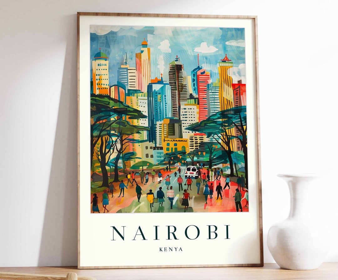 Nairobi Poster, Nairobi Travel Print, Kenya Wall Art, Nairobi Travel ...