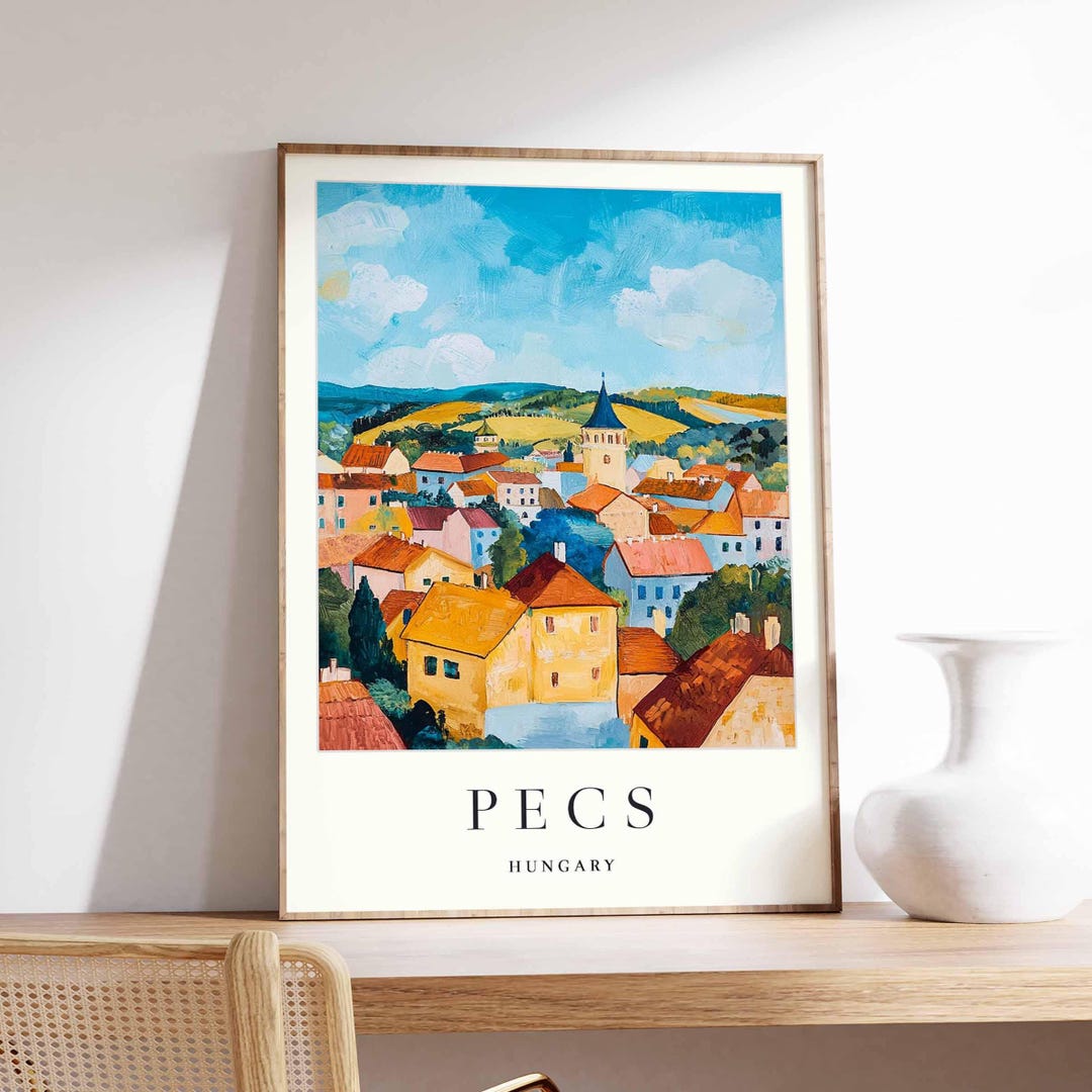 Pecs Hungary Poster: Colorful Cityscape Travel Print - Etsy