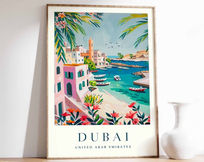 Dubai Travel Print Dubai Travel Poster Arabian Art Print United Arab ...