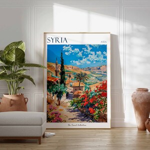 Syria Poster, Syria Travel Print, Syrian Decor, Islamic Art, Tropical ...