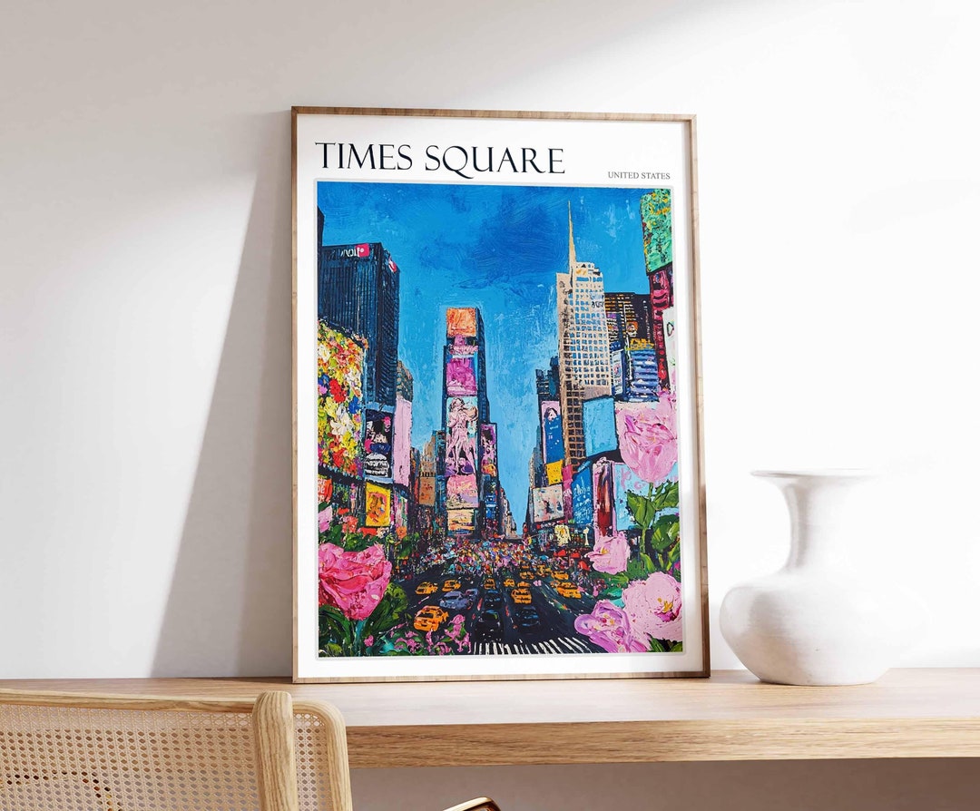 Times Square Poster, Times Square Travel Print, Tropical Decor, City ...