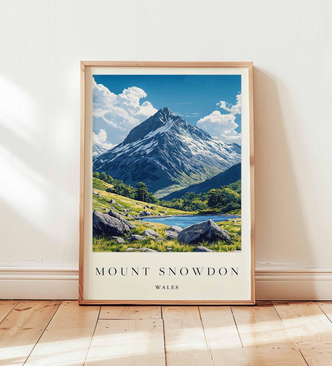 Mount Snowdon Poster: Wales Travel Print, Eryri National Park Wall Art ...