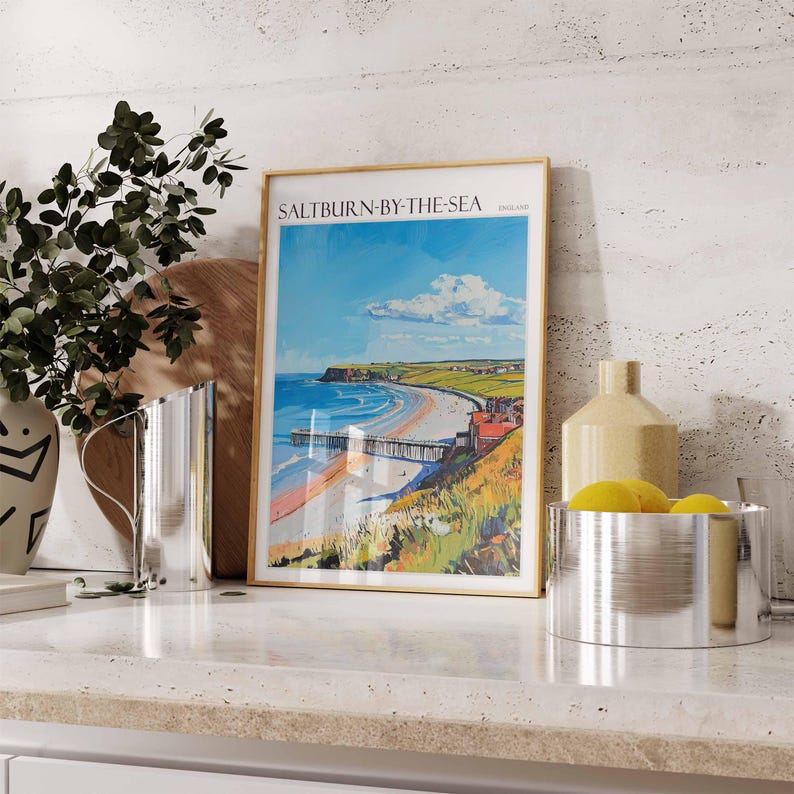 Saltburn-by-the-sea Travel Poster: Vintage Seaside Art - Etsy UK