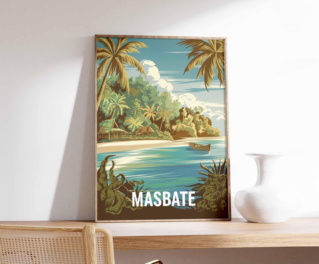 Masbate Print, Southeast Asia Poster, Philippines Travel Poster, Travel ...