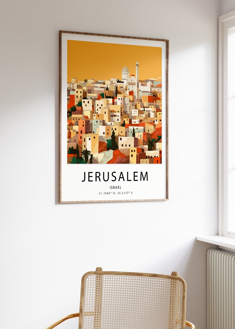 Jerusalem Israel Travel Poster: Vintage-style Jewish Wall Art - Etsy UK