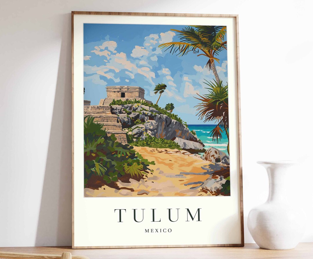 Tulum Poster, Tulum Travel Print, Mexico Wall Art, Mexican Decor ...