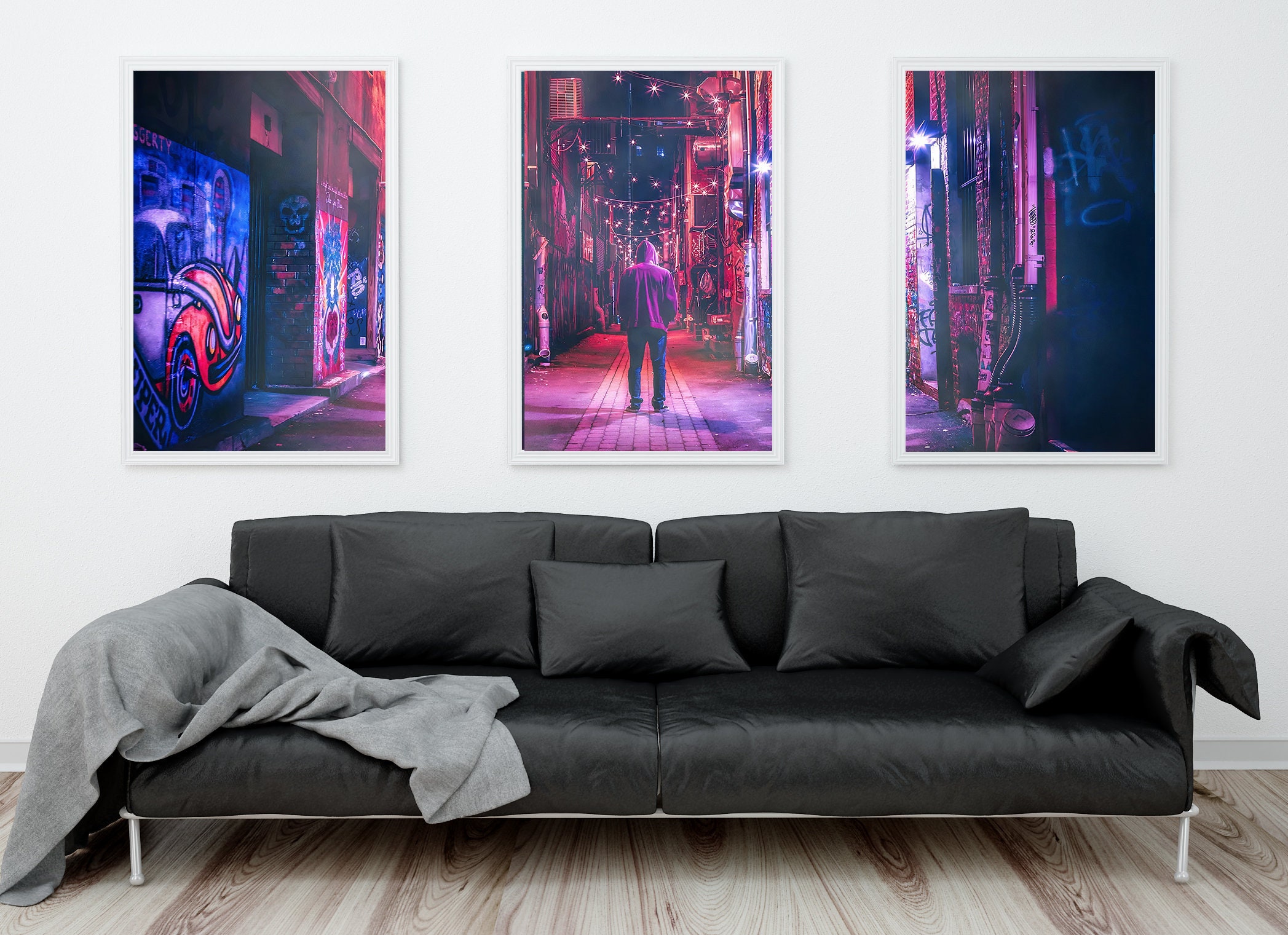 Tokyo Japan Cyberpunk Set of 3 Posters Neon Photographic Wall | Etsy