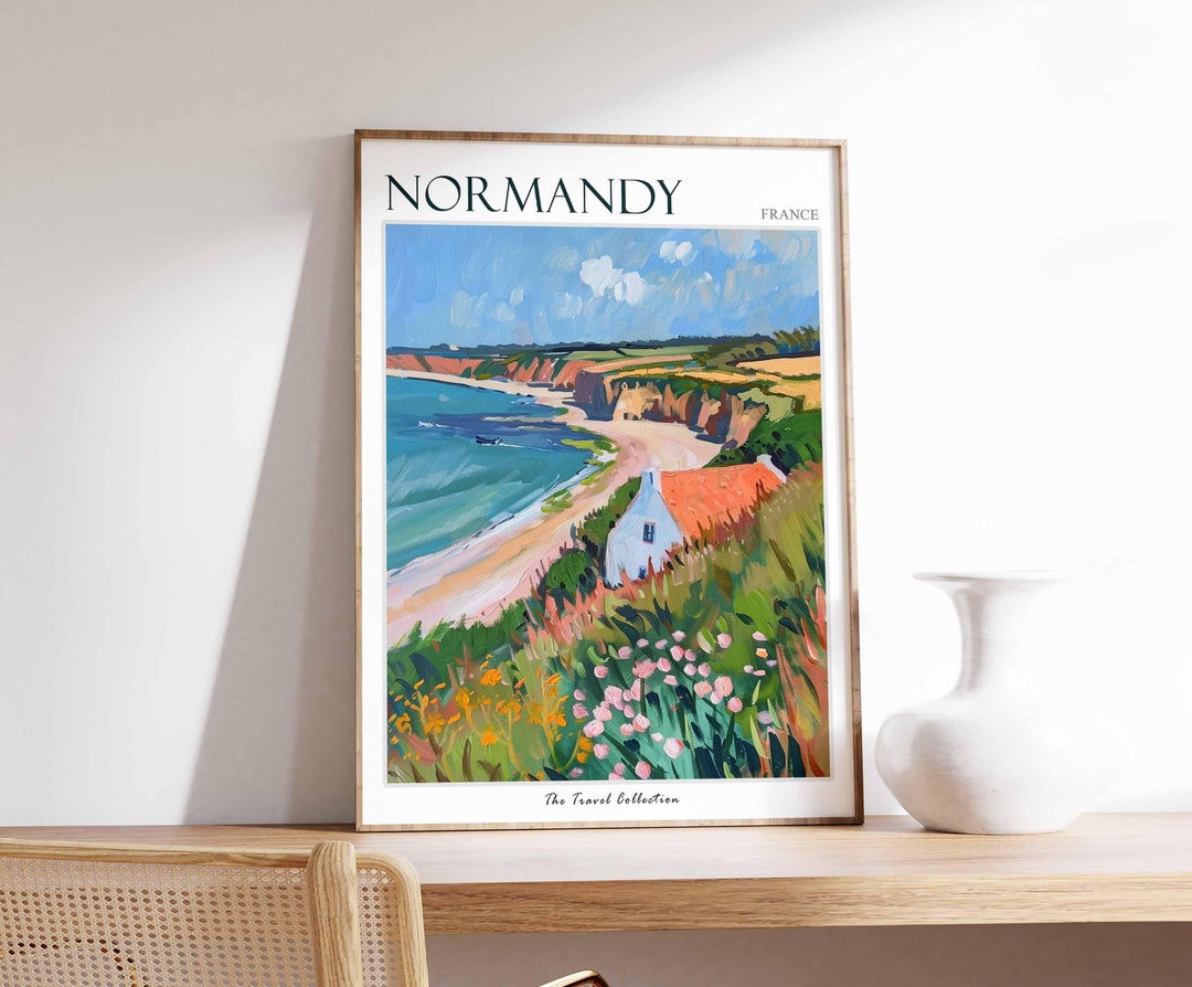 Normandy Poster, France Travel Print, French Decor, Europe Travel ...